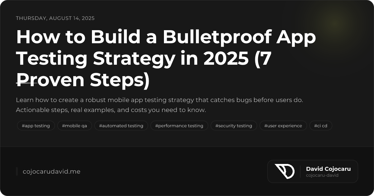 How to Build a Bulletproof App Testing Strategy in 2025
