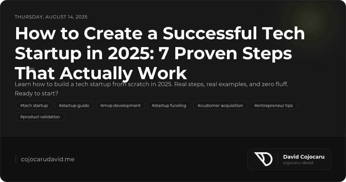 How to Create a Successful Tech Startup in 2025: 7 Proven...