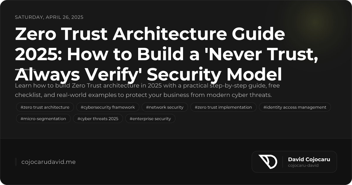 Zero Trust Architecture Guide 2025: How to Build a 'Never...